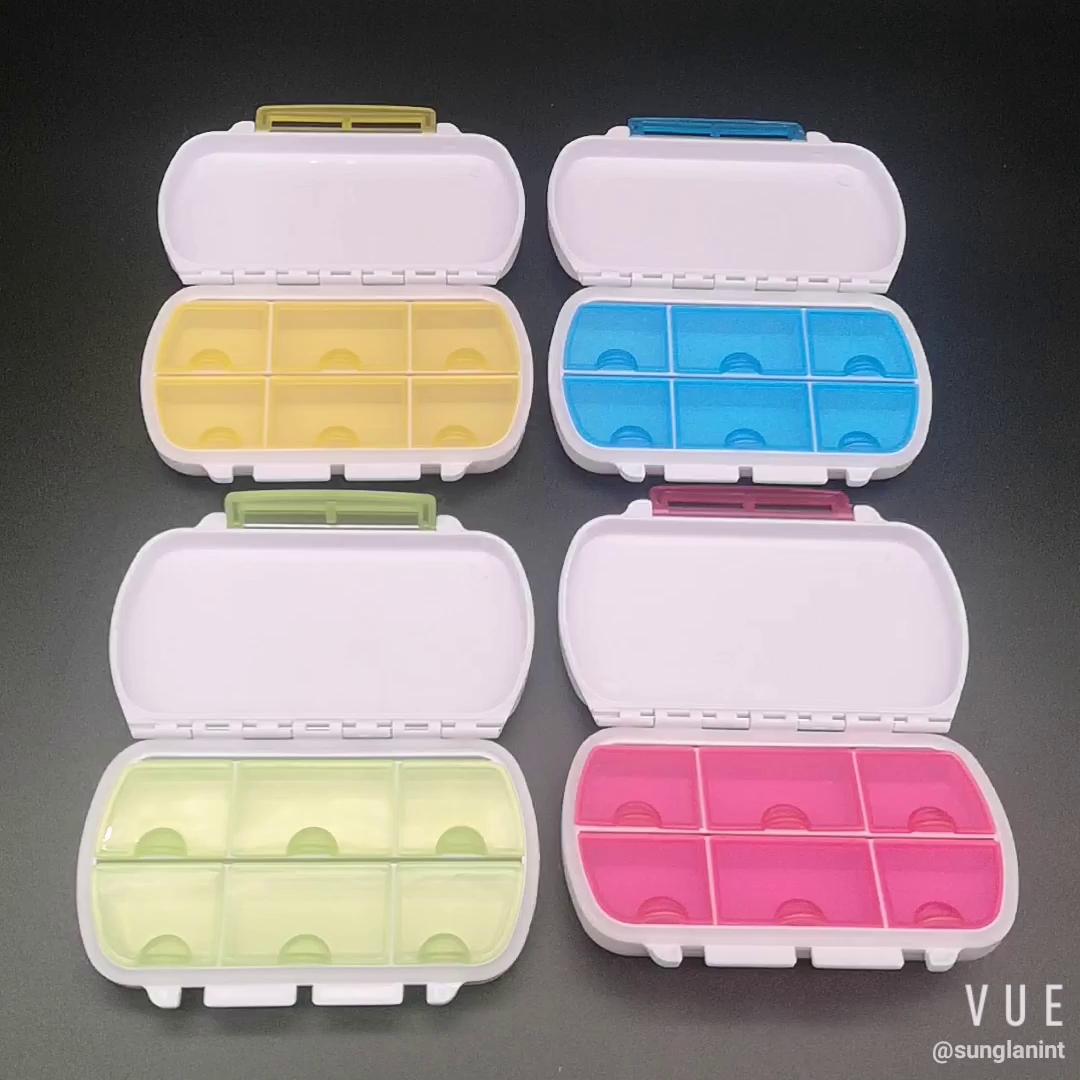 Plastic 6 Grids Oval Pill Medicine Storage Box | Compact & Organized ...